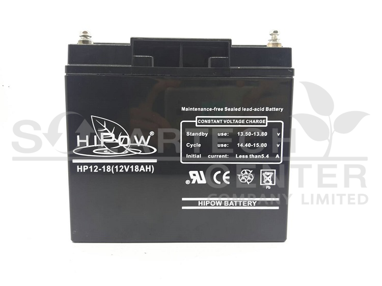 HIPOW Battery Gel รุ่น HP12-18 (12V 18AH) - ขายอุปกรณ์ติดตั้งโซล่าเซลล์ แผงโซล่าเซลล์ ปั๊มน้ําโซ ...