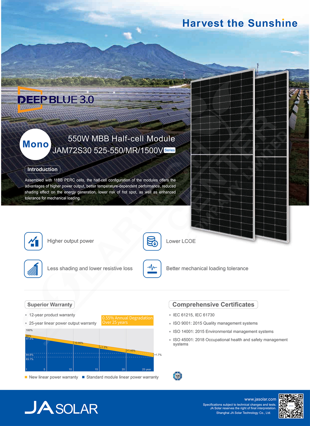 JA Solar PV Module 550W MONO HF (TiER1) - ขายอุปกรณ์ติดตั้งโซล่าเซลล์ แผงโซล่าเซลล์ ปั๊มน้ําโซ ...