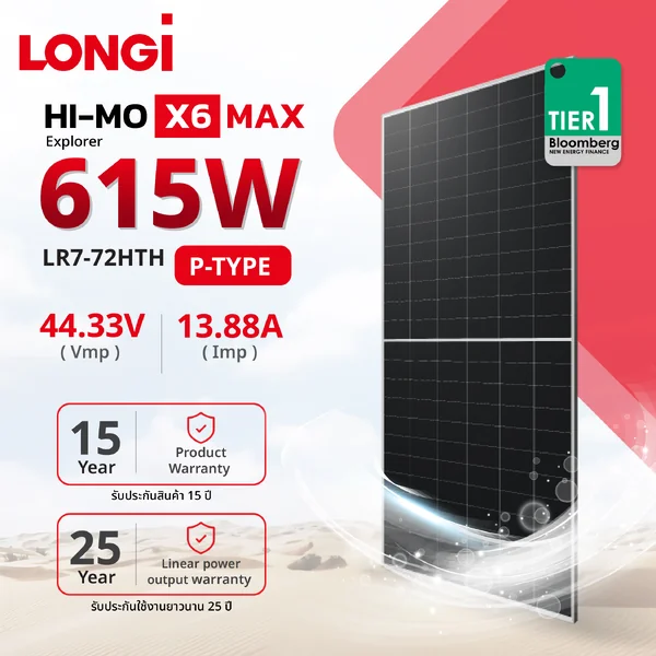 LONGI Solar PV Module 615W HI-MOX6 MAX - ขายอุปกรณ์ติดตั้งโซล่าเซลล์ แผงโซล่าเซลล์ ปั๊มน้ําโซล่า ...