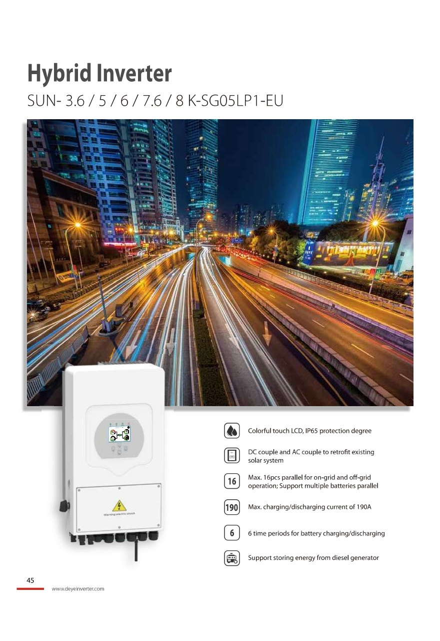 DEYE ON/OFF-Grid Hybrid Inverter 5kW 1 Phase - ขายอุปกรณ์ติดตั้งโซล่าเซลล์ แผงโซล่าเซลล์ ปั๊ม ...